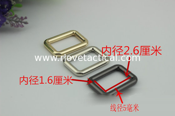 Wholesale supplies handbag hardware 26 mm metal square gold messenger buckle