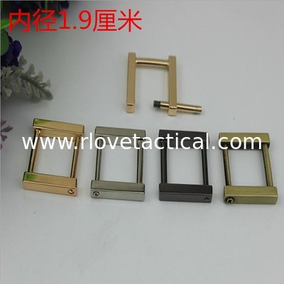 Fancy gold can detachable 19 mm metal rectangle square buckles for handbag