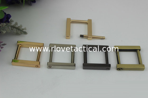 Fancy gold can detachable 19 mm metal rectangle square buckles for handbag