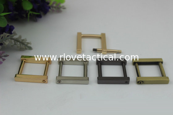 Fancy gold can detachable 19 mm metal rectangle square buckles for handbag