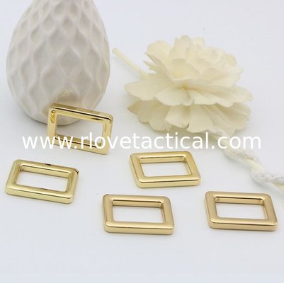 21 MM shiny gold metal bag adjustable square ring buckle for handbag strap