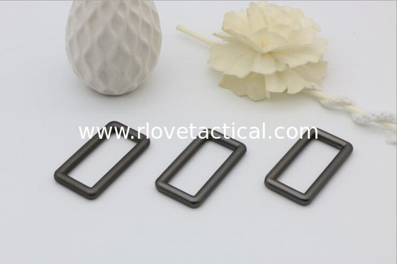 High End Handbag Hardware Gunmetal Color 38 MM Zinc Alloy Square Ring Buckle