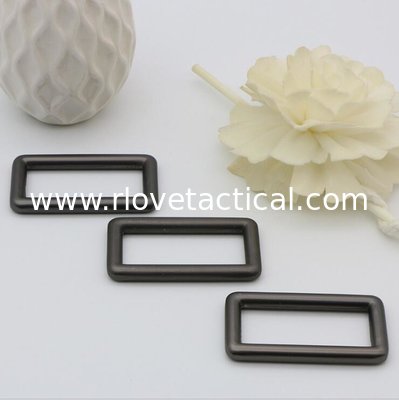 High End Handbag Hardware Gunmetal Color 38 MM Zinc Alloy Square Ring Buckle