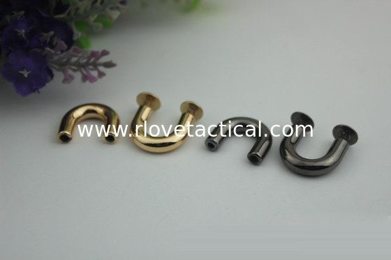 Handbag accessory gunmetal color 10 mm zinc alloy metal arch bridge for purse
