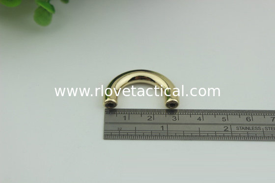 Customized 3 size of 10 mm/15 mm/20 mm zinc alloy light gold metal bag arch bridge made in China