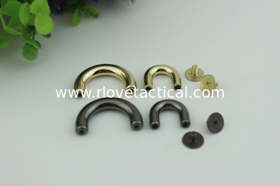 Customized 3 size of 10 mm/15 mm/20 mm zinc alloy light gold metal bag arch bridge made in China