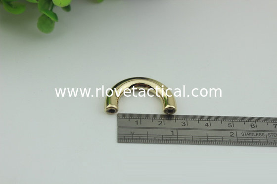 Customized 3 size of 10 mm/15 mm/20 mm zinc alloy light gold metal bag arch bridge made in China