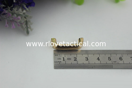 Luxury handbag fitting light gold zinc alloy 20 mm metal arch bridge with high polishing