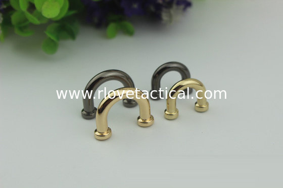Multi-size 9 mm / 13 mm gunmetal color zinc alloy metal bag fitting arch bridge for leather straps