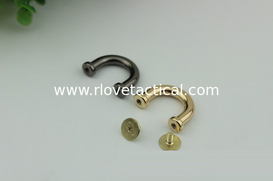 Multi-size 9 mm / 13 mm gunmetal color zinc alloy metal bag fitting arch bridge for leather straps