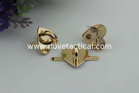 Promotional custom love heart shape 25 mm light gold metal handbag arch bridge wholesales