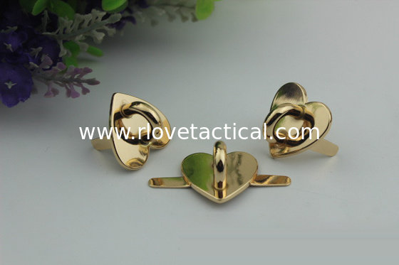 Promotional custom love heart shape 25 mm light gold metal handbag arch bridge wholesales