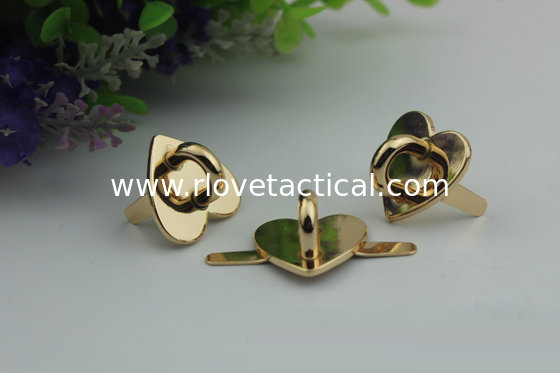 Promotional custom love heart shape 25 mm light gold metal handbag arch bridge wholesales