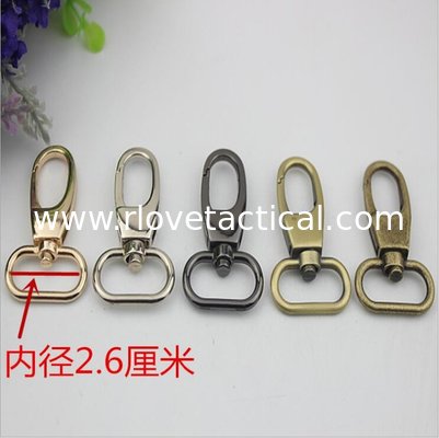 Supply bag accessories various kinds color zinc alloy 26 mm metal snap hooks with nickel free