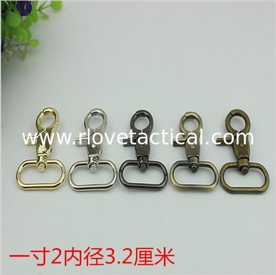 Hot sale factory price bag accessory nickel color 32 & 38 mm metal oval bolt trigger snap hook for handbag