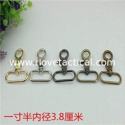 Hot sale factory price bag accessory nickel color 32 & 38 mm metal oval bolt trigger snap hook for handbag