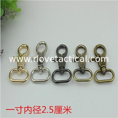 Hot sale factory price bag accessory nickel color 32 & 38 mm metal oval bolt trigger snap hook for handbag