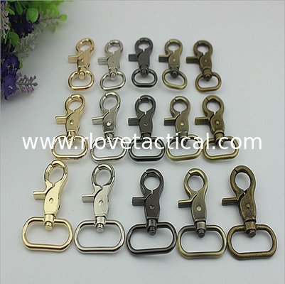 Hot sale factory price bag accessory nickel color 32 & 38 mm metal oval bolt trigger snap hook for handbag