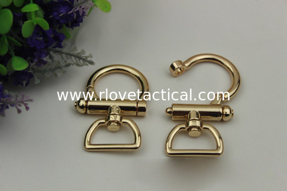 Fashion high quality zinc alloy light gold 25 mm metal spring snap hook for lanyard
