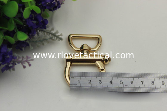 Fashion high quality zinc alloy light gold 25 mm metal spring snap hook for lanyard