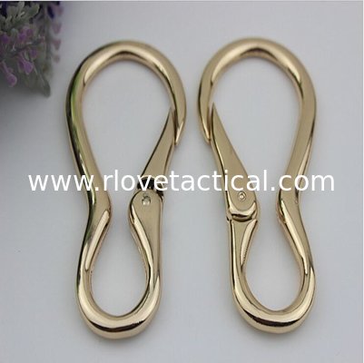 Handbag fitting length 90 mm light gold color zinc plated snap hook with good quality