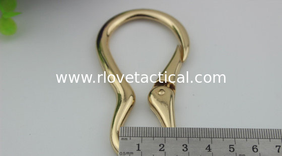 Handbag fitting length 90 mm light gold color zinc plated snap hook with good quality