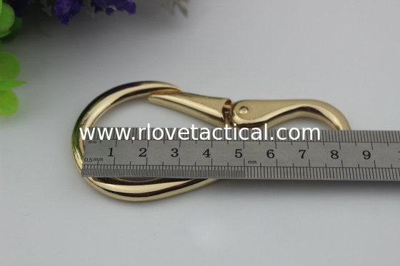 Handbag fitting length 90 mm light gold color zinc plated snap hook with good quality