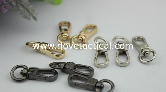 Unique design 3 color zinc alloy small 10 mm round eye bolt snap hooks with high polishing