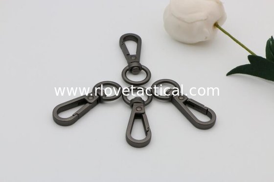 Simple custom bag accessories gunmetal color zinc alloy 11.2 mm swivel snap hooks