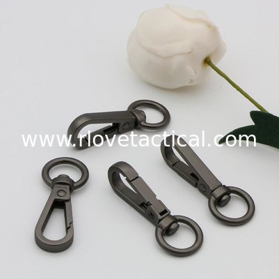 Simple custom bag accessories gunmetal color zinc alloy 11.2 mm swivel snap hooks