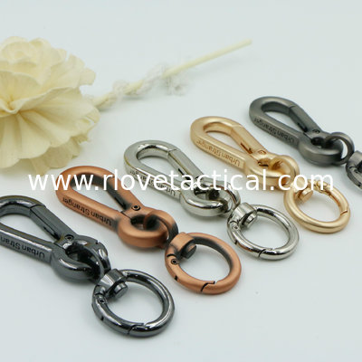 High end customized zinc alloy various color of car accessories spring snap hook metal key chain 18.5 mm
