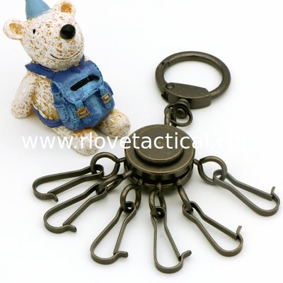 Retro special high-end atmospheric plating ancient silver leather key bag brass iron snap hooks