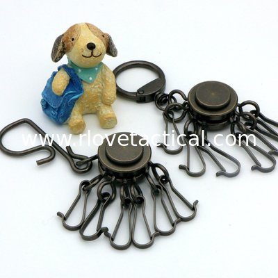 Retro special high-end atmospheric plating ancient silver leather key bag brass iron snap hooks