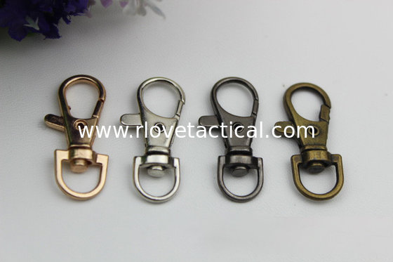 Small zinc alloy metal 10 mm round swivel eye bolt lobster claw snap hook for lanyard