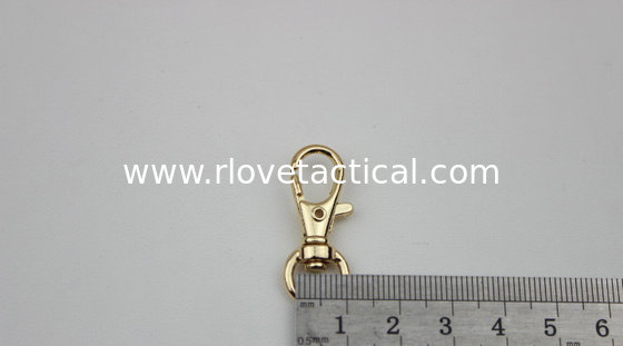 Factory custom zinc alloy light gold metal fish mouth trigger round eye bolt snap hook 10 mm