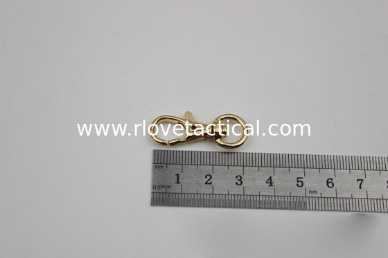 Factory custom zinc alloy light gold metal fish mouth trigger round eye bolt snap hook 10 mm
