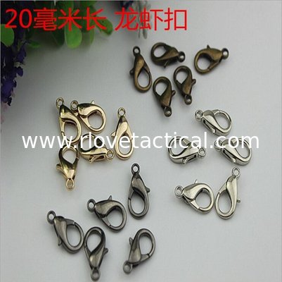 Custom made 4 color zinc alloy length 20 mm bag lobster claw snap hook for metal chains
