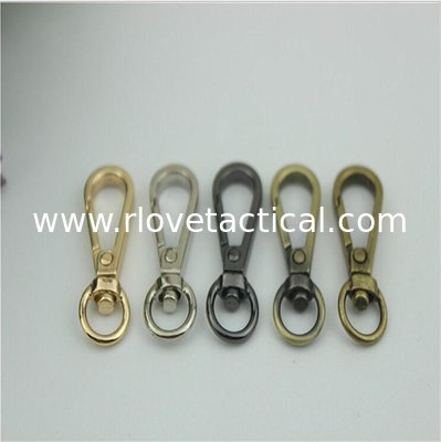 Factory direct sale metal zinc alloy 10 mm hanging brush anti brass snap hook for handbag