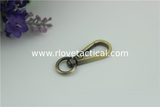 Factory direct sale metal zinc alloy 10 mm hanging brush anti brass snap hook for handbag