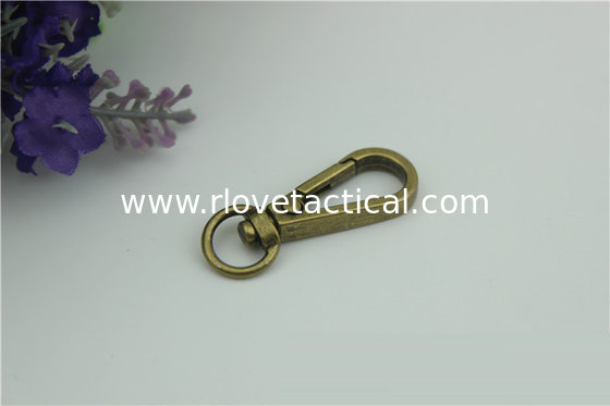 Factory direct sale metal zinc alloy 10 mm hanging brush anti brass snap hook for handbag
