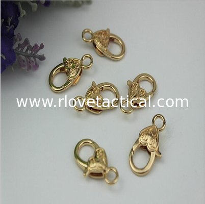 Gold zinc alloy bag hardware mini 5 mm lanyard snap hook suitable for metal chains