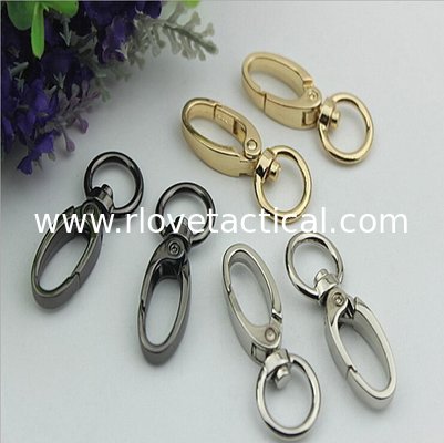 High quality custom nickel color 15 mm round shape eye bolt snap hooks for sling bags