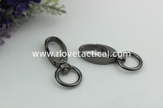 High quality custom nickel color 15 mm round shape eye bolt snap hooks for sling bags
