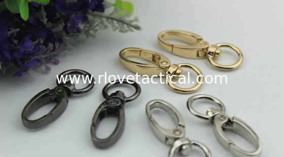 High quality custom nickel color 15 mm round shape eye bolt snap hooks for sling bags
