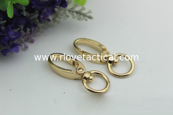 High quality custom nickel color 15 mm round shape eye bolt snap hooks for sling bags