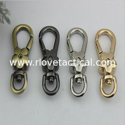 Fashion wild style 4 color cute flower zinc alloy metal snap hook with hole 10 mm
