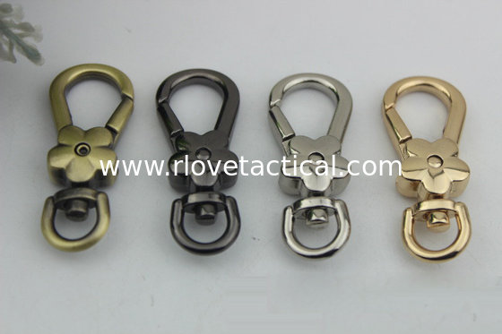 Fashion wild style 4 color cute flower zinc alloy metal snap hook with hole 10 mm