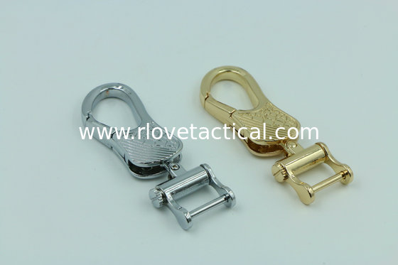 Factory supply custom high end gold & nickel color metal car key chain buckles 78 *24.9 mm