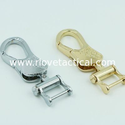 Factory supply custom high end gold & nickel color metal car key chain buckles 78 *24.9 mm