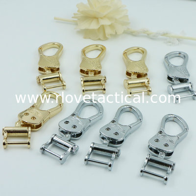 Factory supply custom high end gold & nickel color metal car key chain buckles 78 *24.9 mm